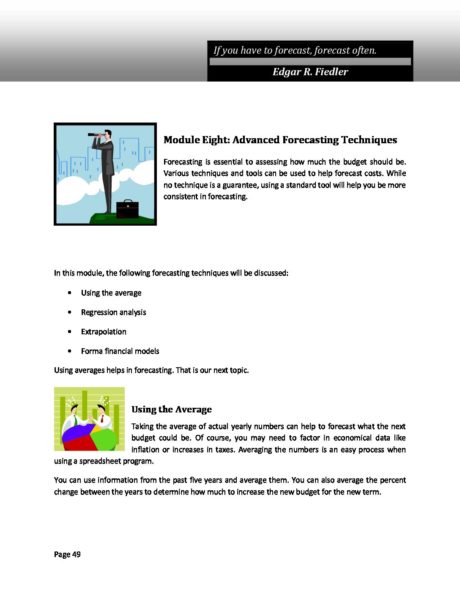 Module Eight Advanced Forecasting Techniques - Course Cloud
