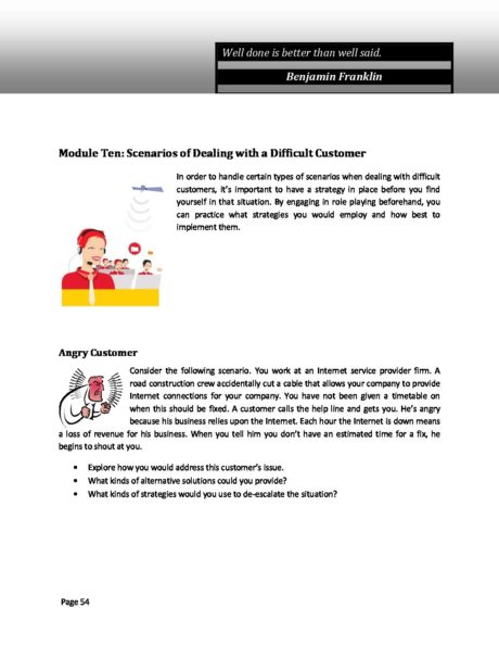Module Ten Scenarios of Dealing with a Difficult Customer - Course Cloud
