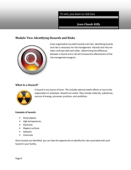 Module Two- Identifying Hazards and Risks - Course Cloud Module Two- Identifying Hazards and Risks - Course Cloud