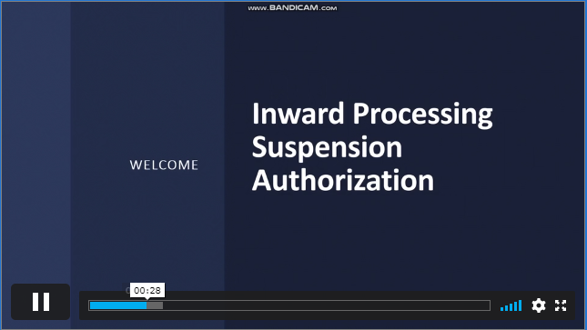 Customs Inward Processing Suspension Management - Course Cloud
