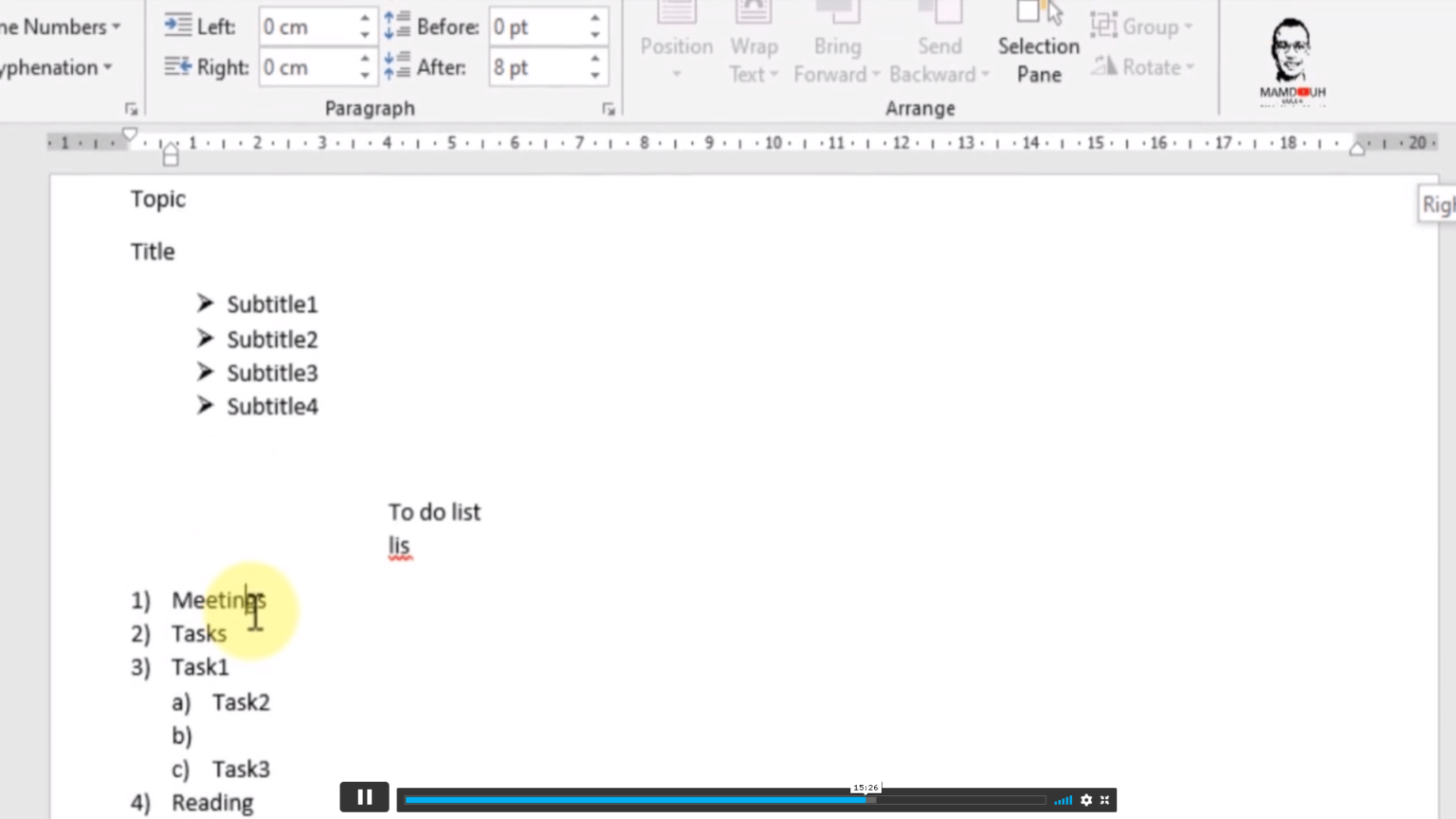 Basic Microsoft Word Essentials (Arabic) - Course Cloud Basic Microsoft Word Essentials (Arabic) - Course Cloud